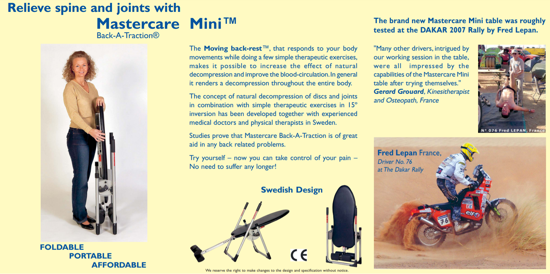 Model Mini Inversion Table - Mastercare